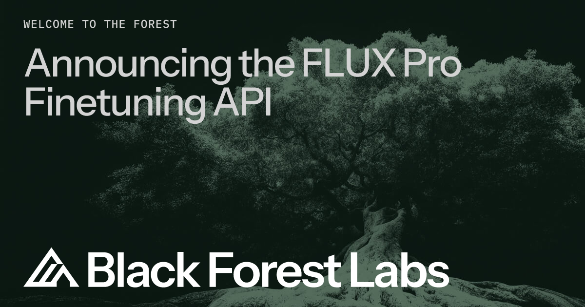 Announcing the FLUX Pro Finetuning API | Black Forest Labs
